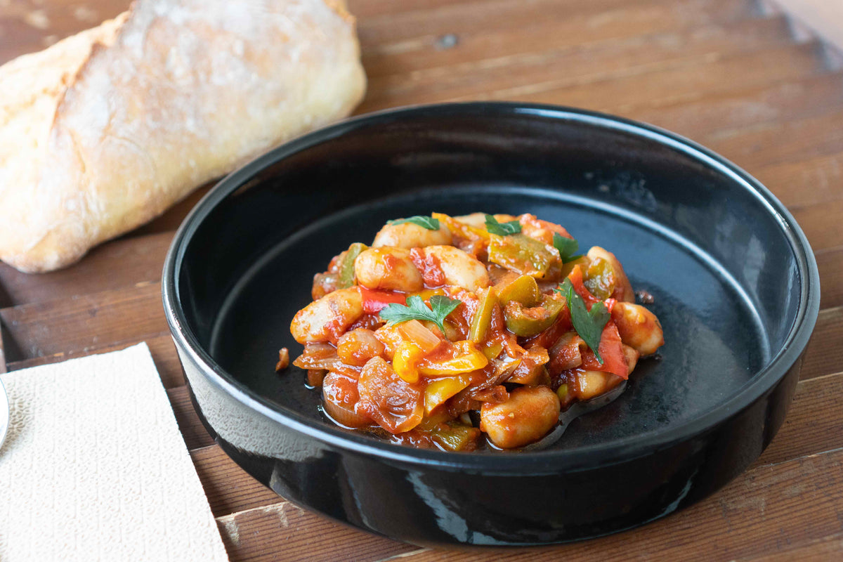 Authentic Greek Giant Beans Recipe with Colorful Peppers: A Greek Deli ...