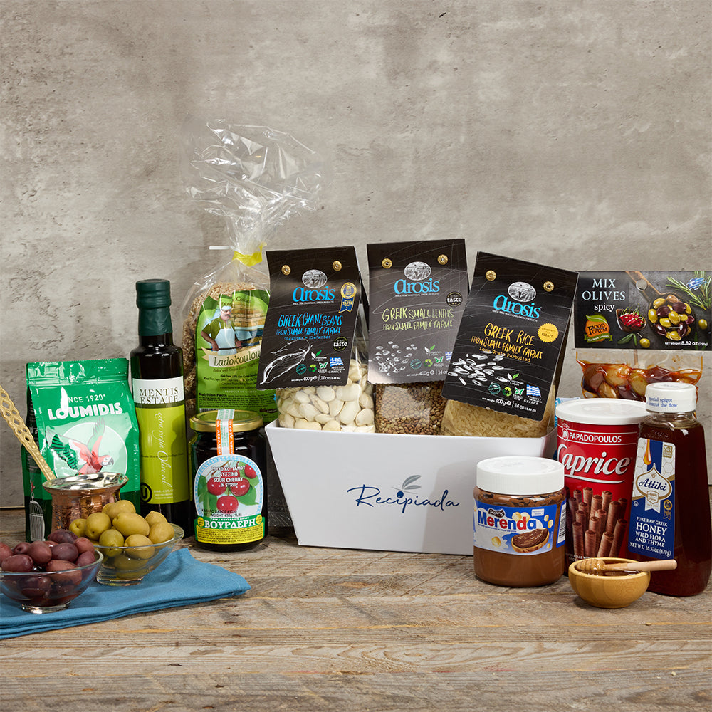 Recipiada Ultimate Greek Feast™ Gift Basket – Premium Greek Pantry Col